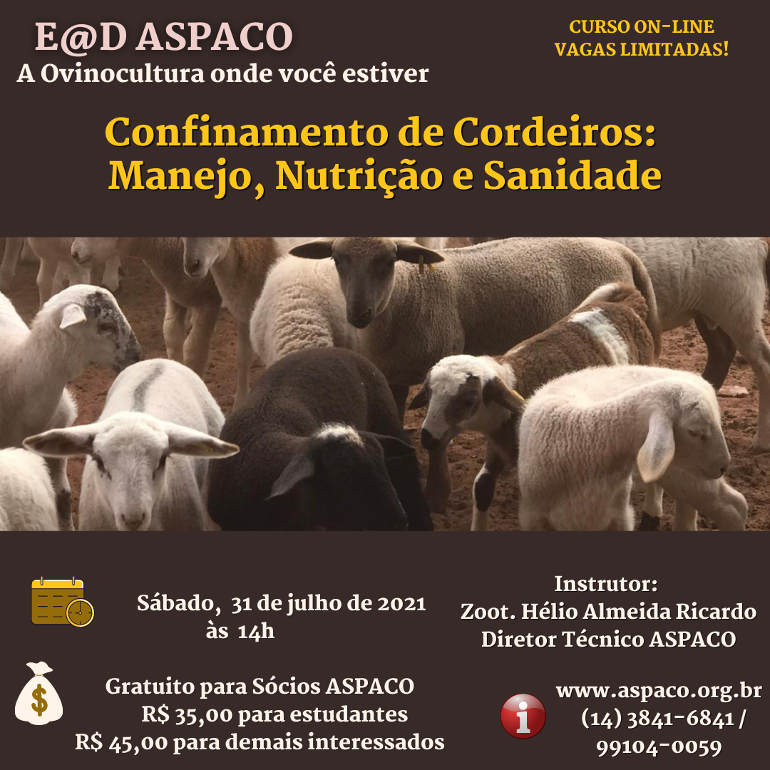 Confinamento de Cordeiros: manejo, nutrição e sanidade - ASPACO