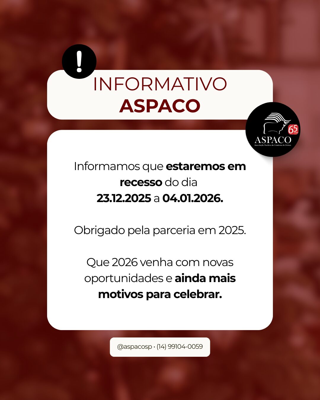 Recesso - ASPACO